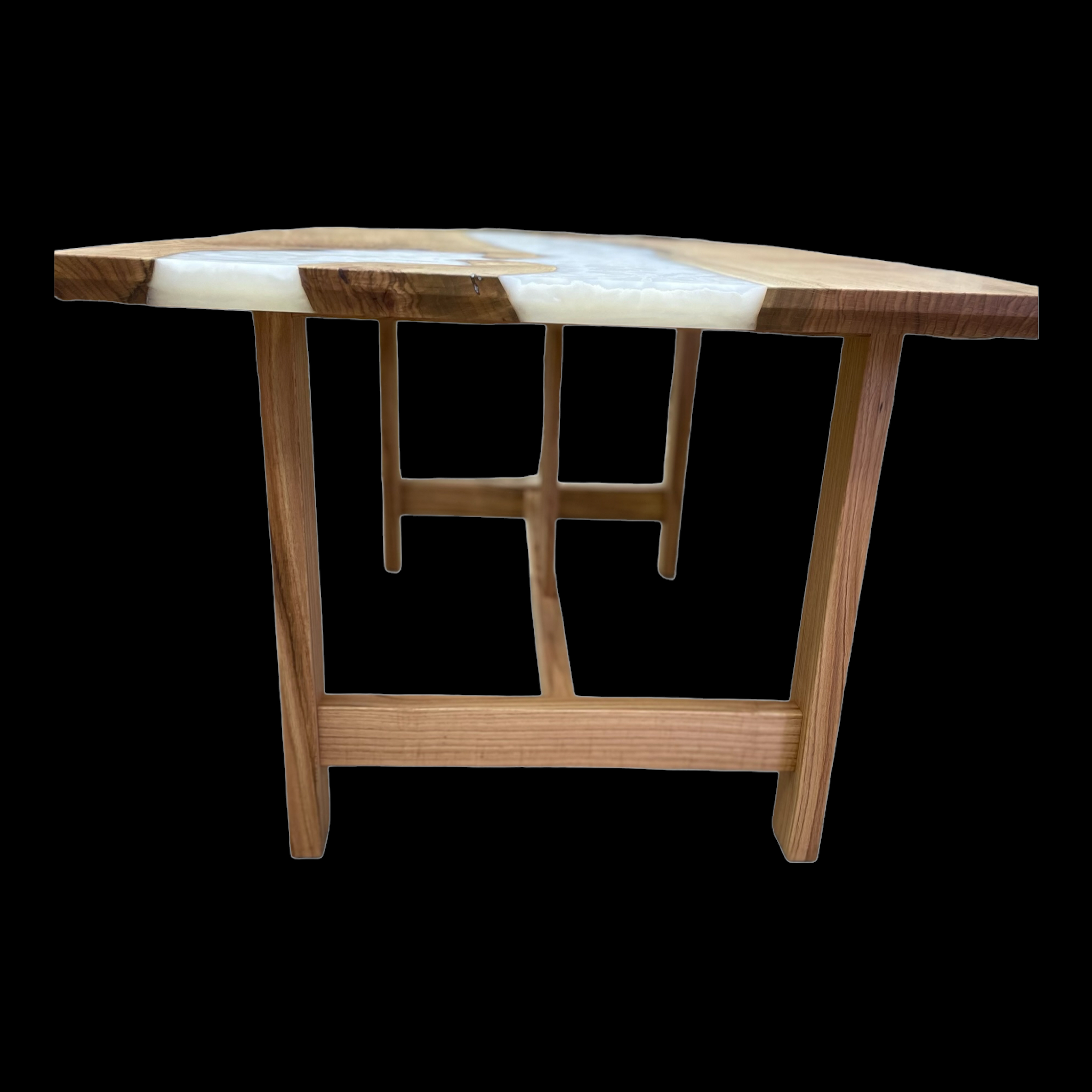 Marbled Ivory Oak Dining Table – Against.the.Grain.WoodworksShop